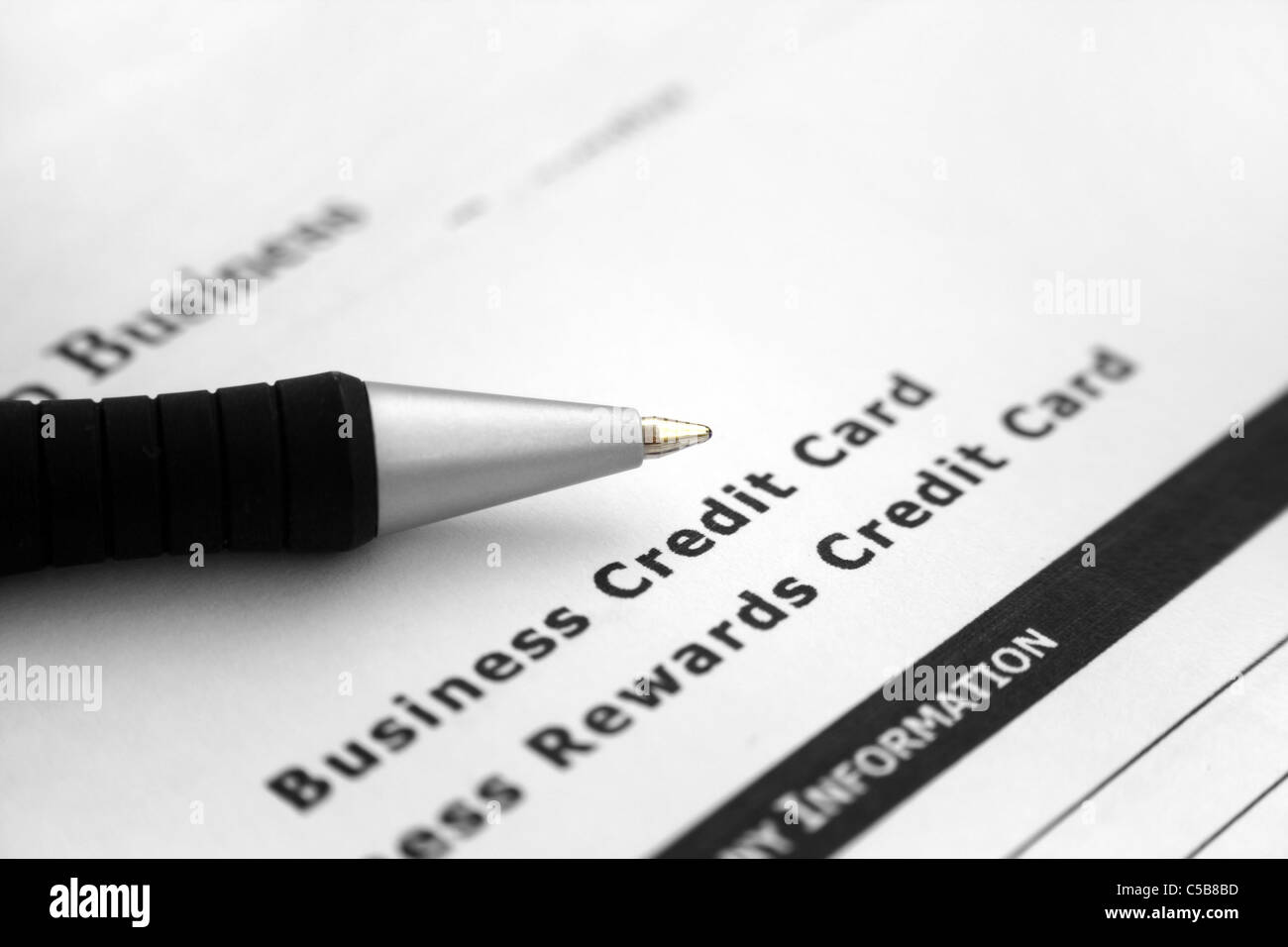 Business Credit Card Application Form Stock Photo - Alamy