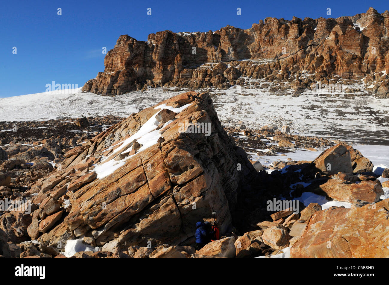 Sandstone rocks at Battleship Promontory McMurdo Dry Valleys Antarctica ...