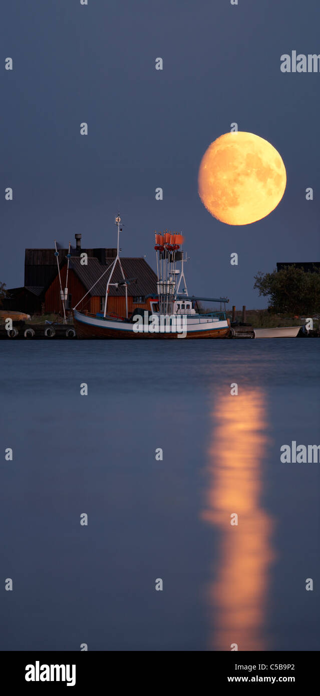Moonlight in coastal village hi-res stock photography and images - Alamy