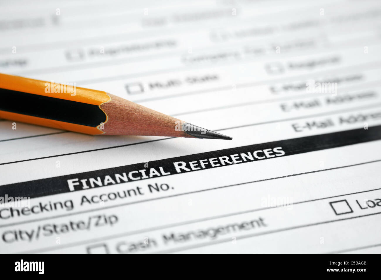 Financial References Form Stock Photo - Alamy