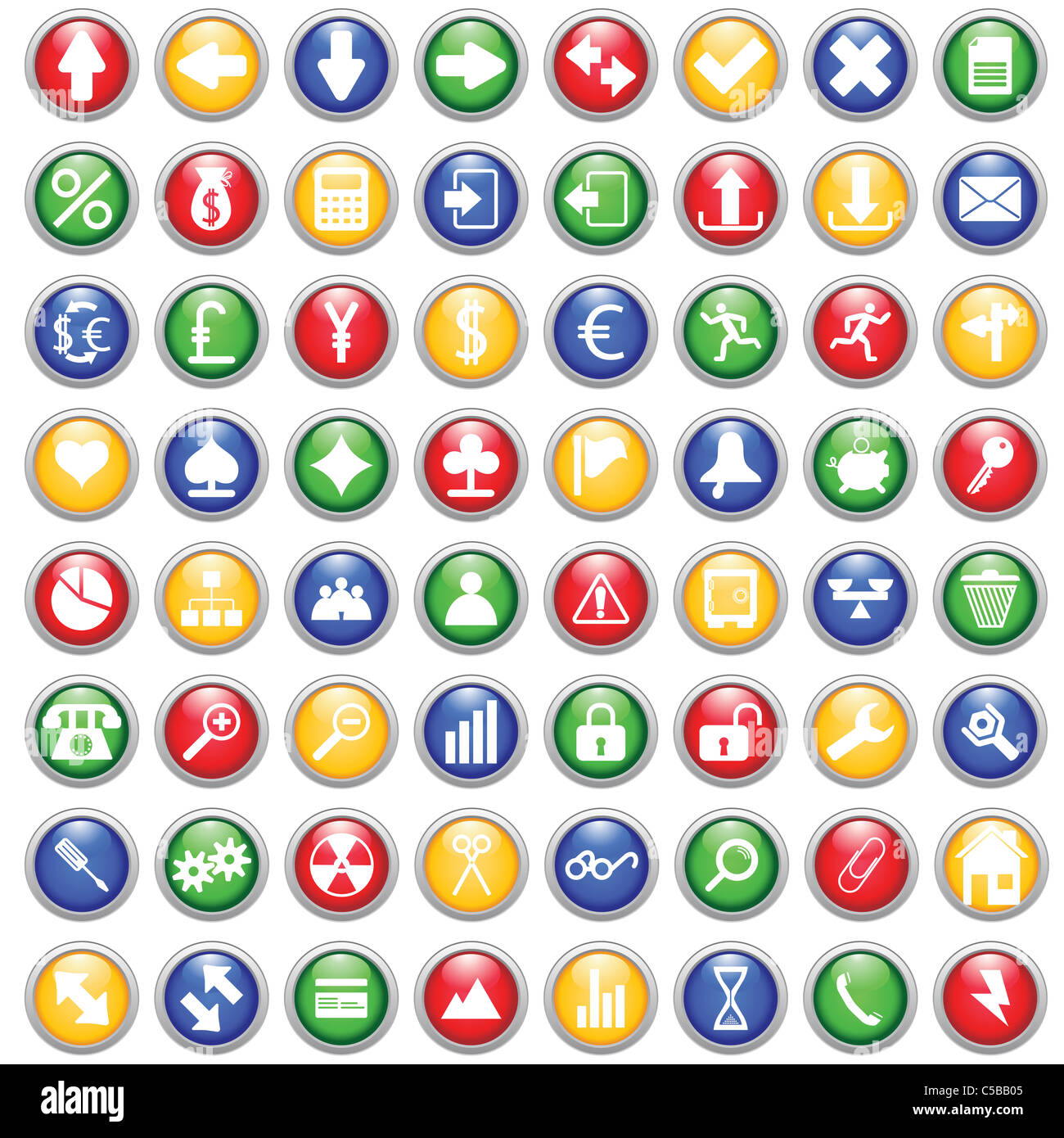 Collection of different icons for using in web design Stock Photo - Alamy