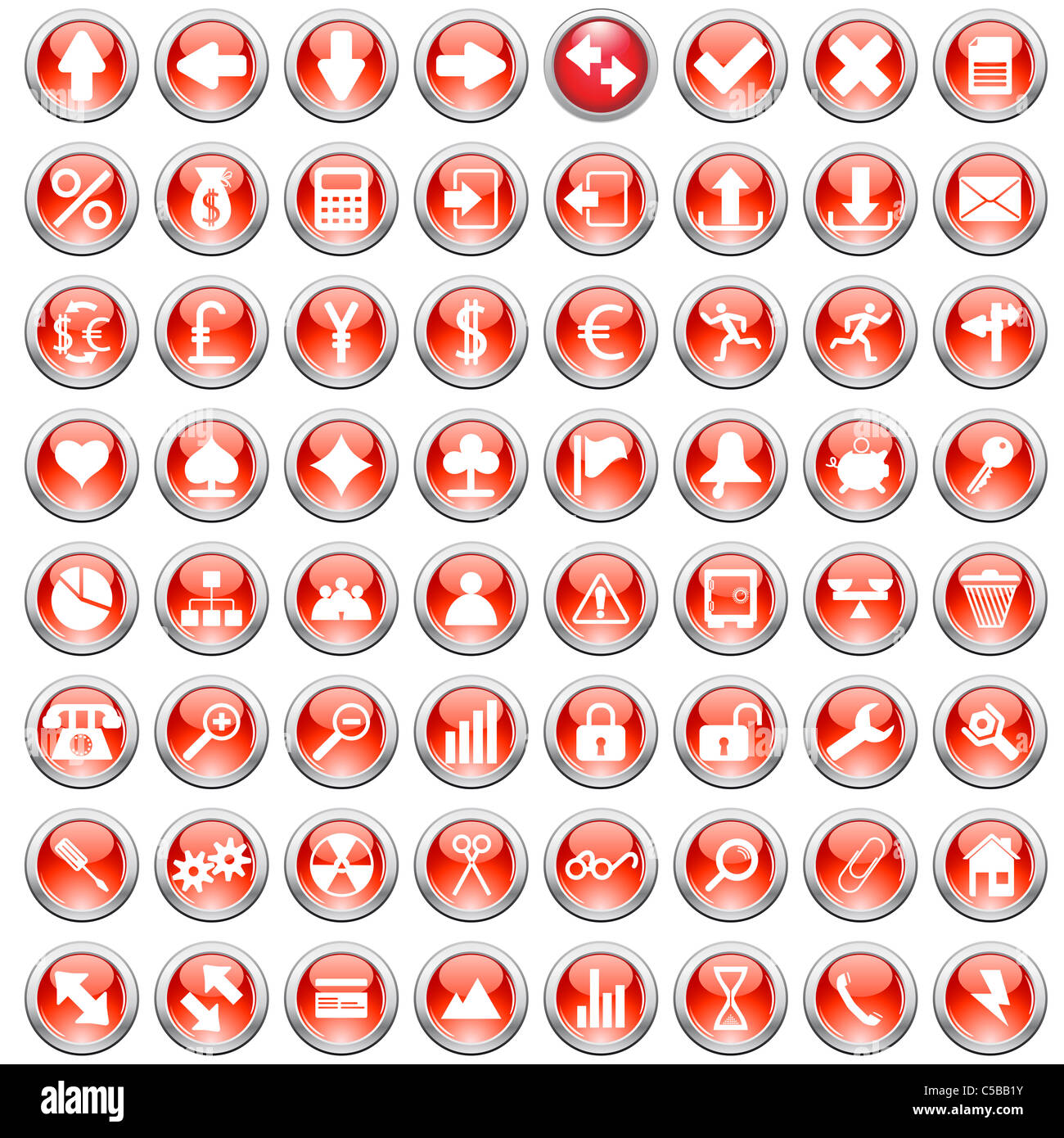 Collection of different icons for using in web design Stock Photo - Alamy