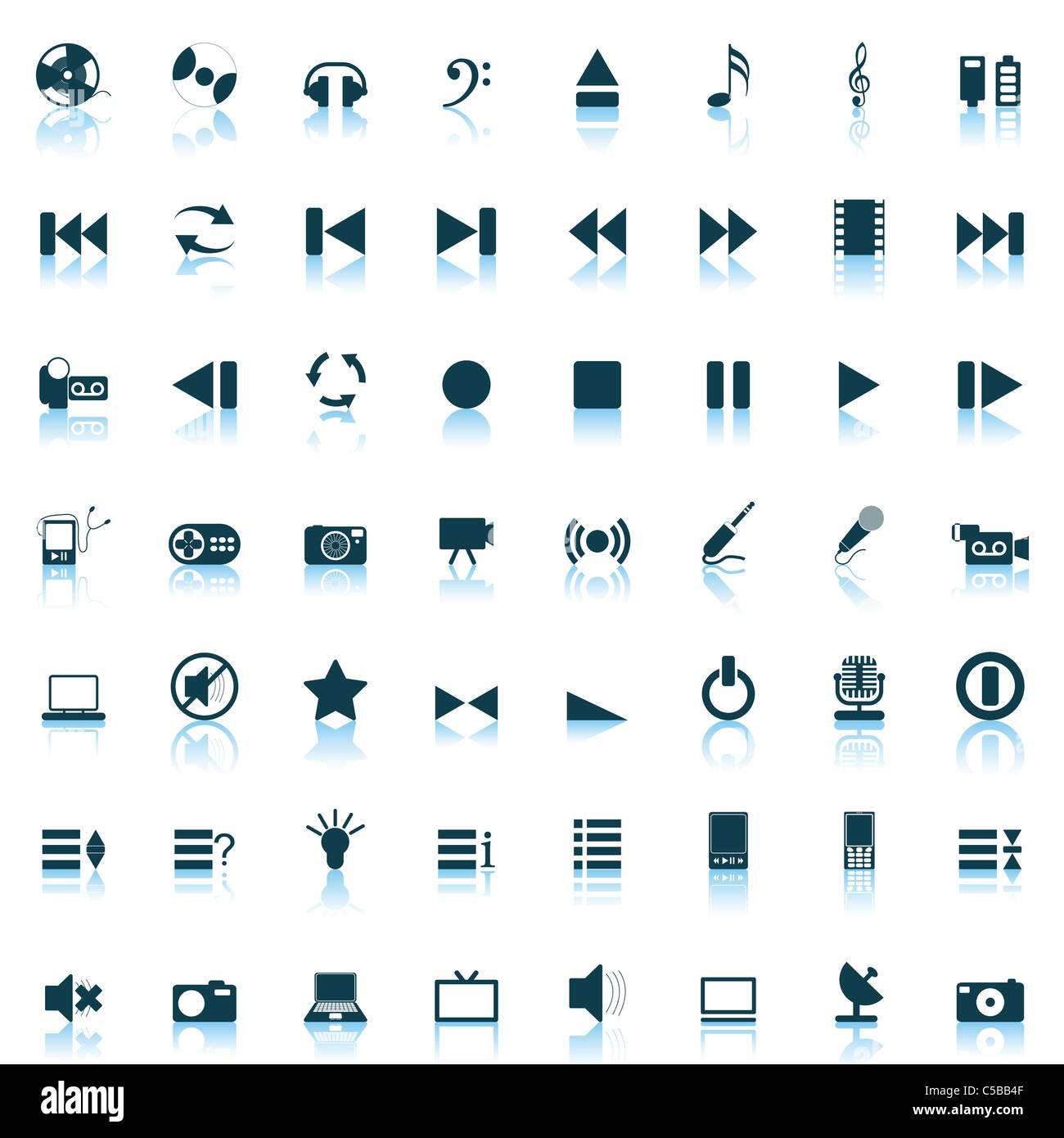 Vector collection of different music themes icons Stock Photo - Alamy