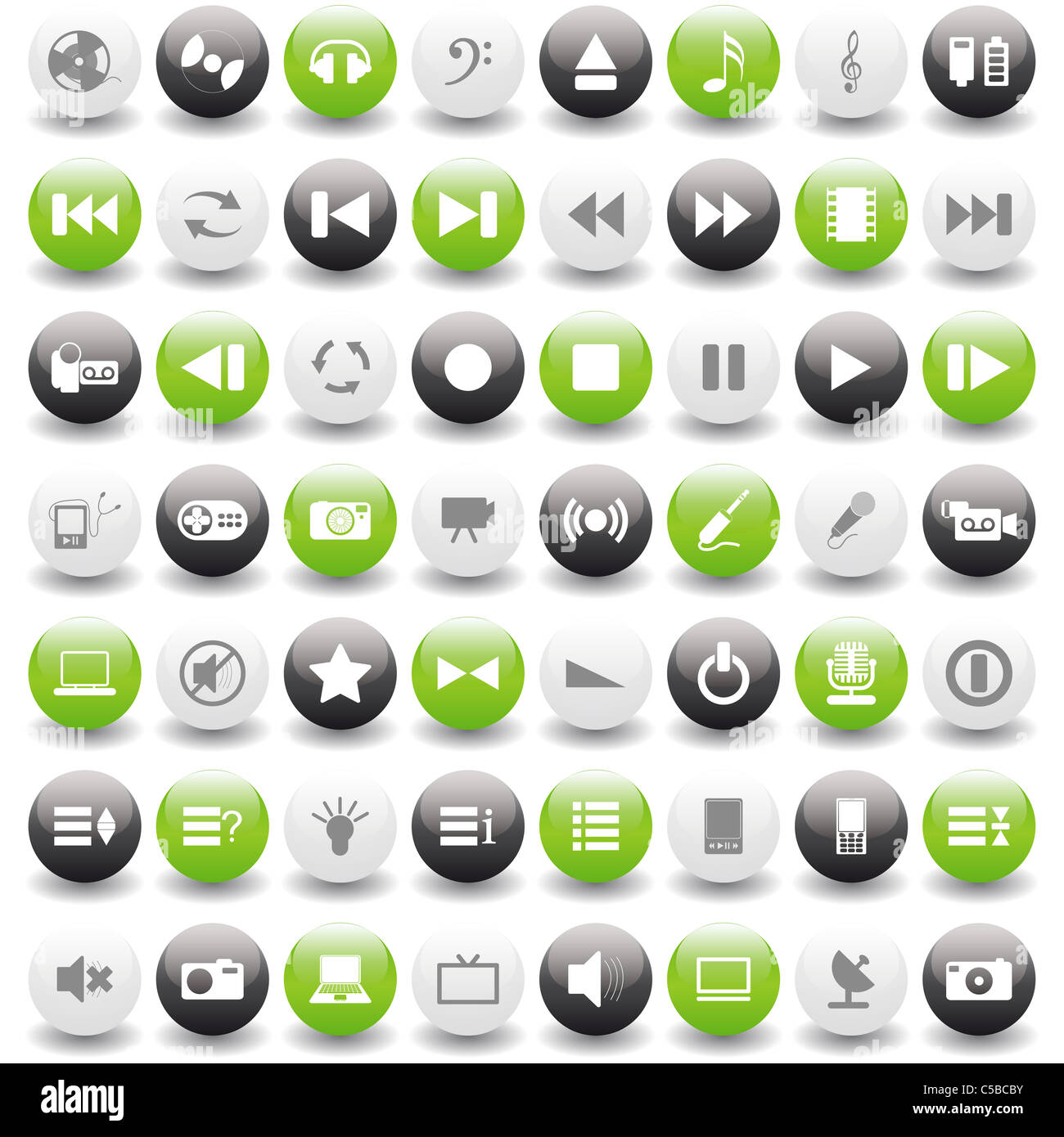 Vector collection of different music themes icons Stock Photo - Alamy