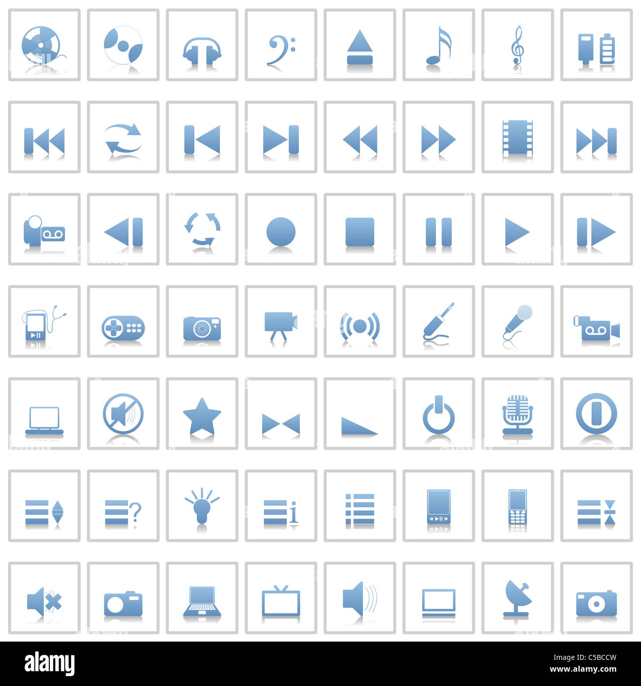 Vector collection of different music themes icons Stock Photo - Alamy