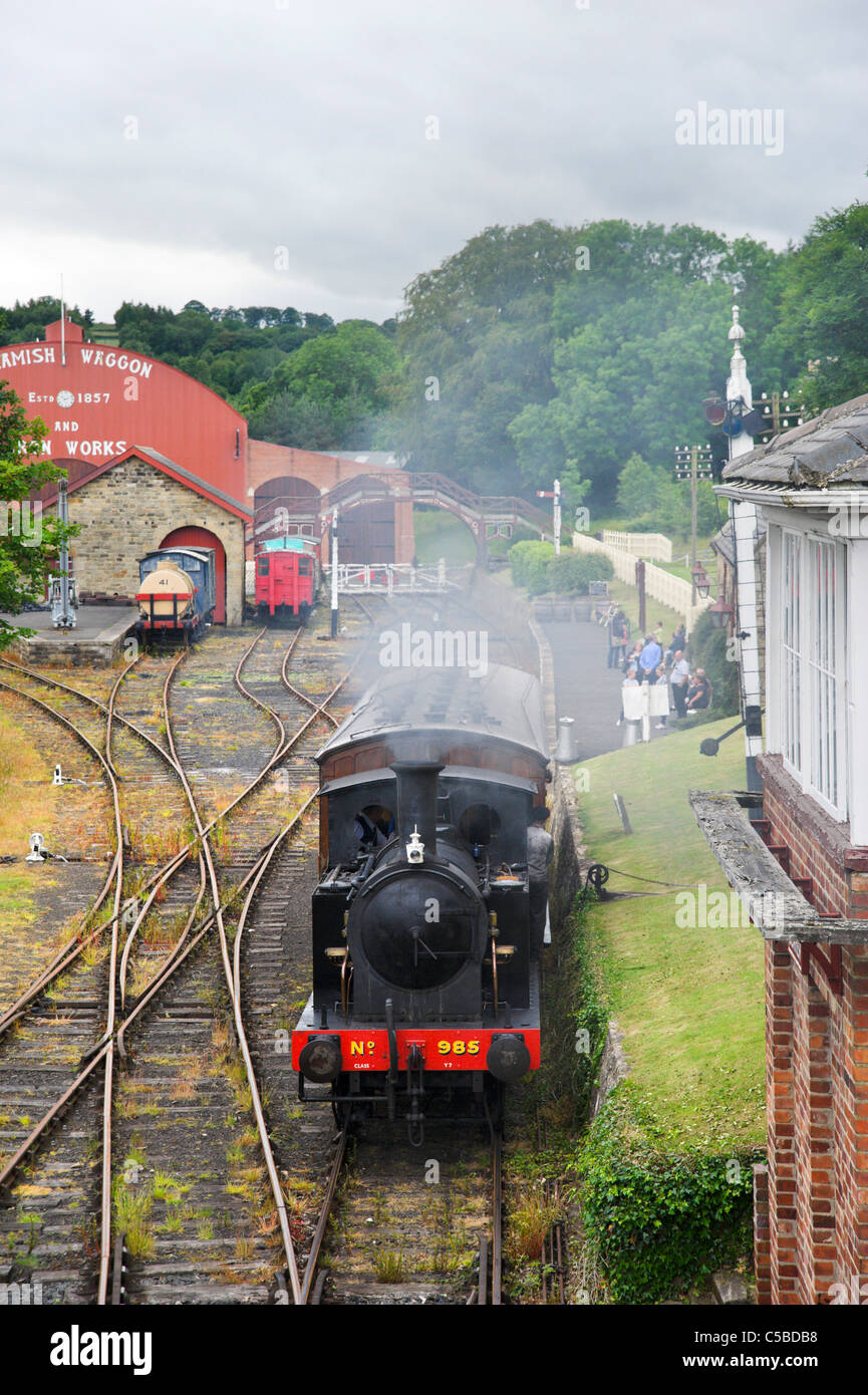 Old steam at the railway station, Beamish Open Air Museum, County ...