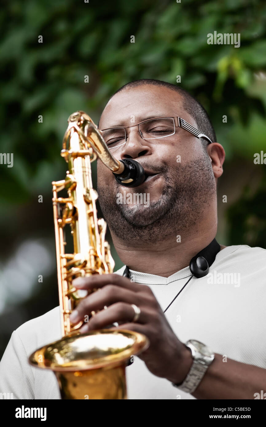 Saxophone Playing Man High Resolution Stock Photography and Images - Alamy