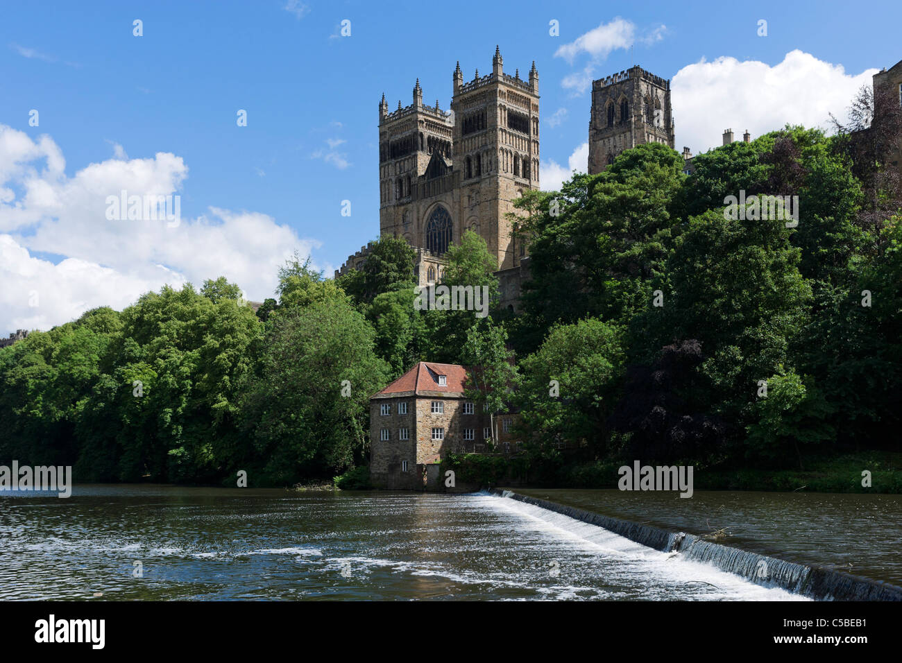 Durham Cathedral from the banks of the River Wear, Durham, County ...