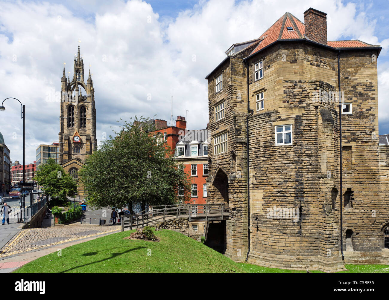 The historic Black Gate (part of the old castle) with the Cathedral ...