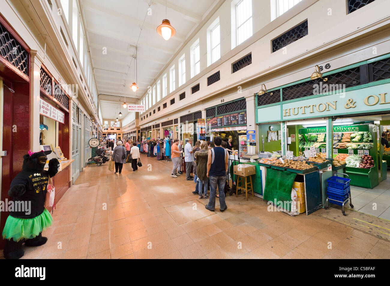Interior of the historic Grainger Market, Grainger Town, Newcastle upon ...