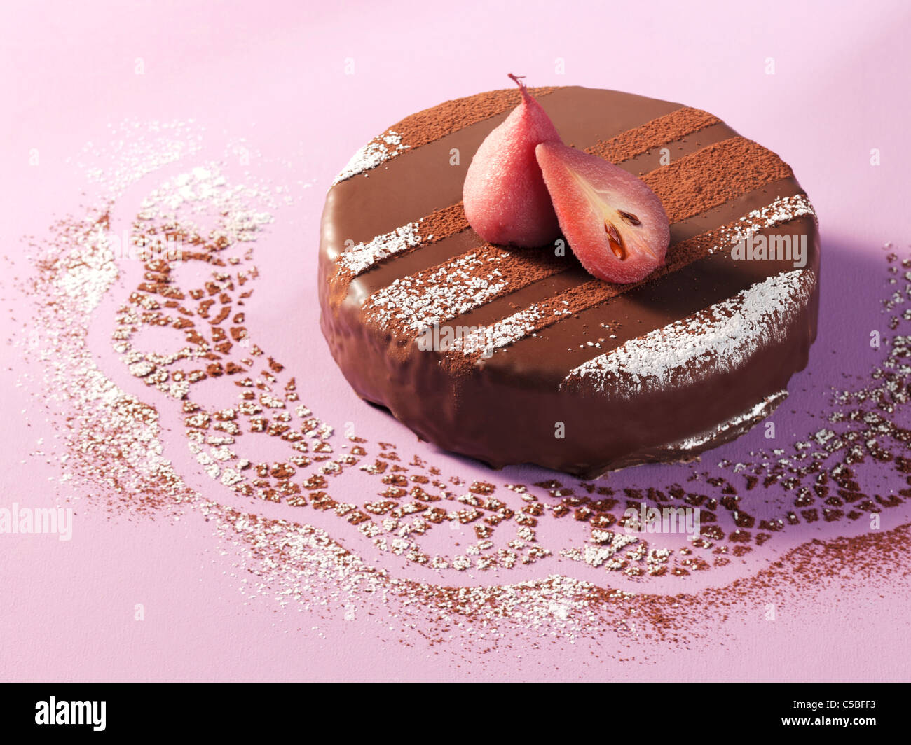 Chocolate - Punch - Cake with walnuts Stock Photo - Alamy