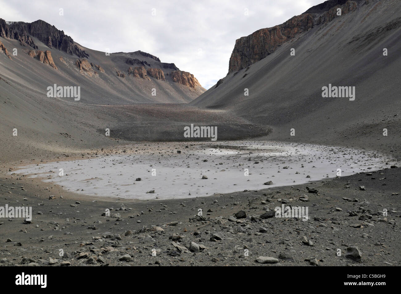 Don Juan Pond, the most saline lake on Earth, near Lake Vanda in Wright ...