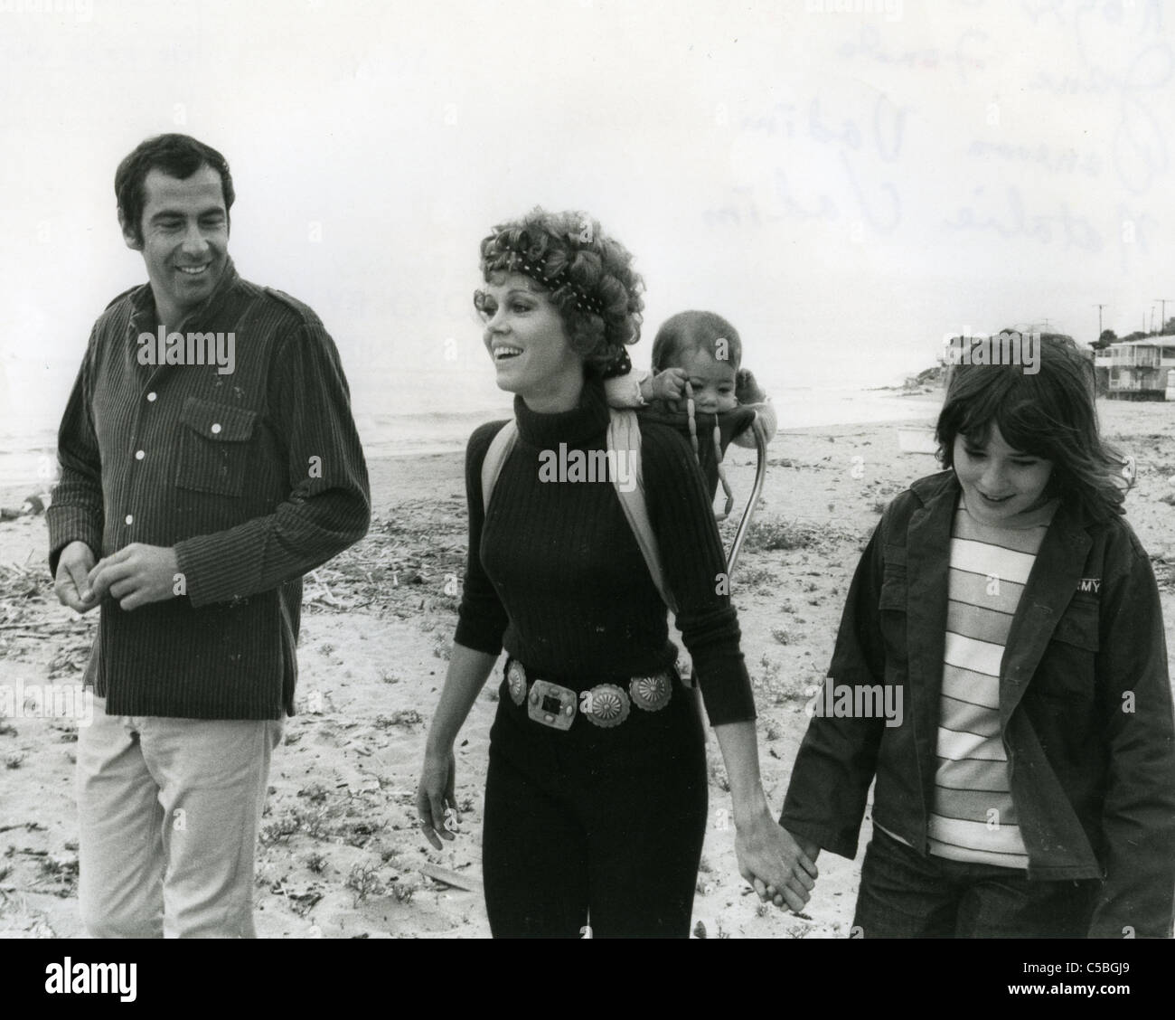 JANE FONDA with daughter Vanessa with Roger Vadim about 1970 She holds ...