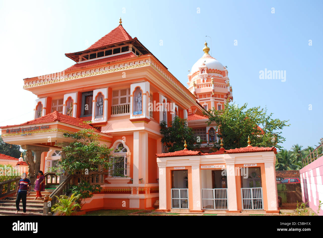 front view of shantadurga temple in goa Stock Photo - Alamy