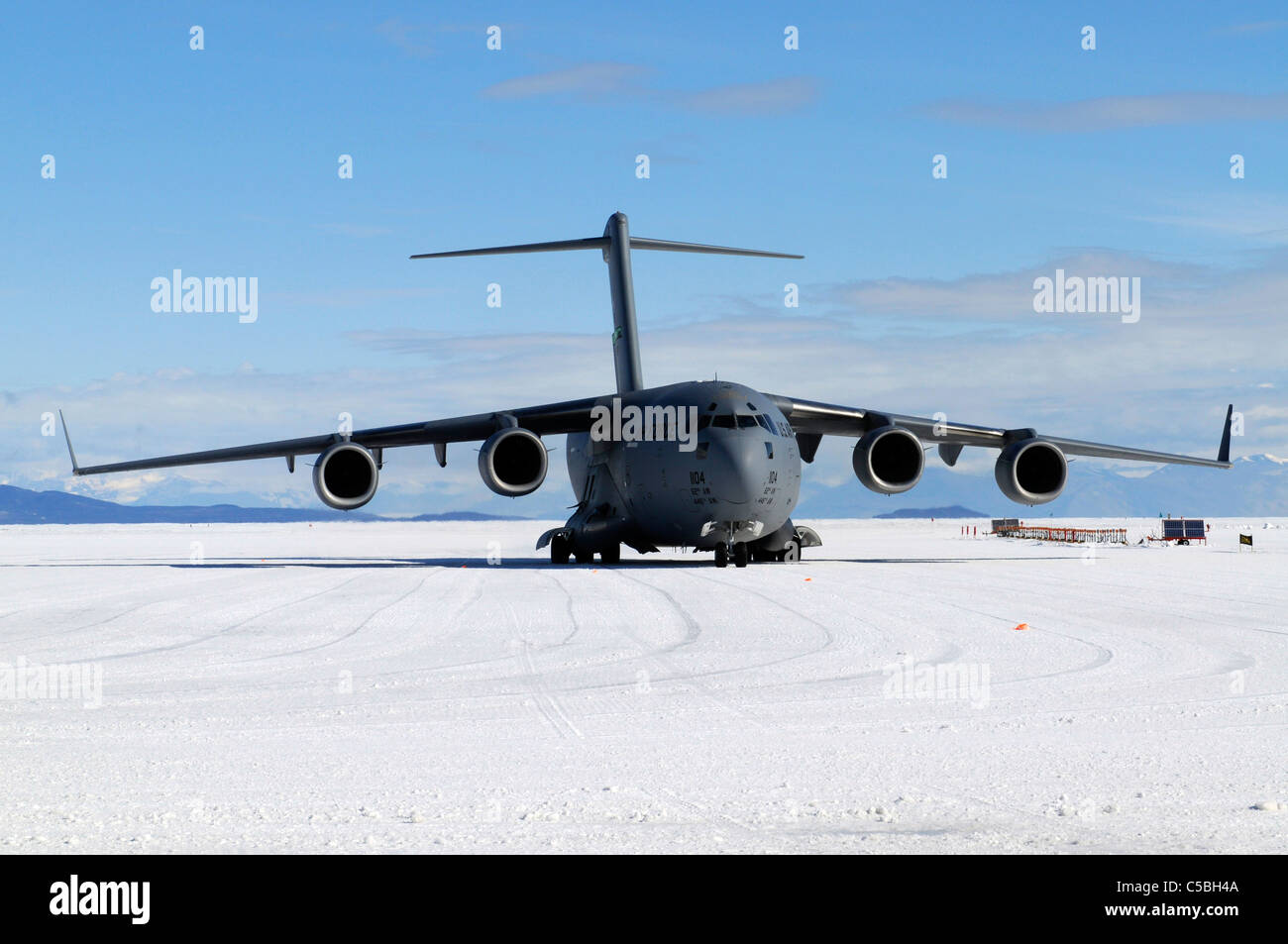 C17 plane supporting US Antarctic Program at Pegasus Airfield McMurdo ...