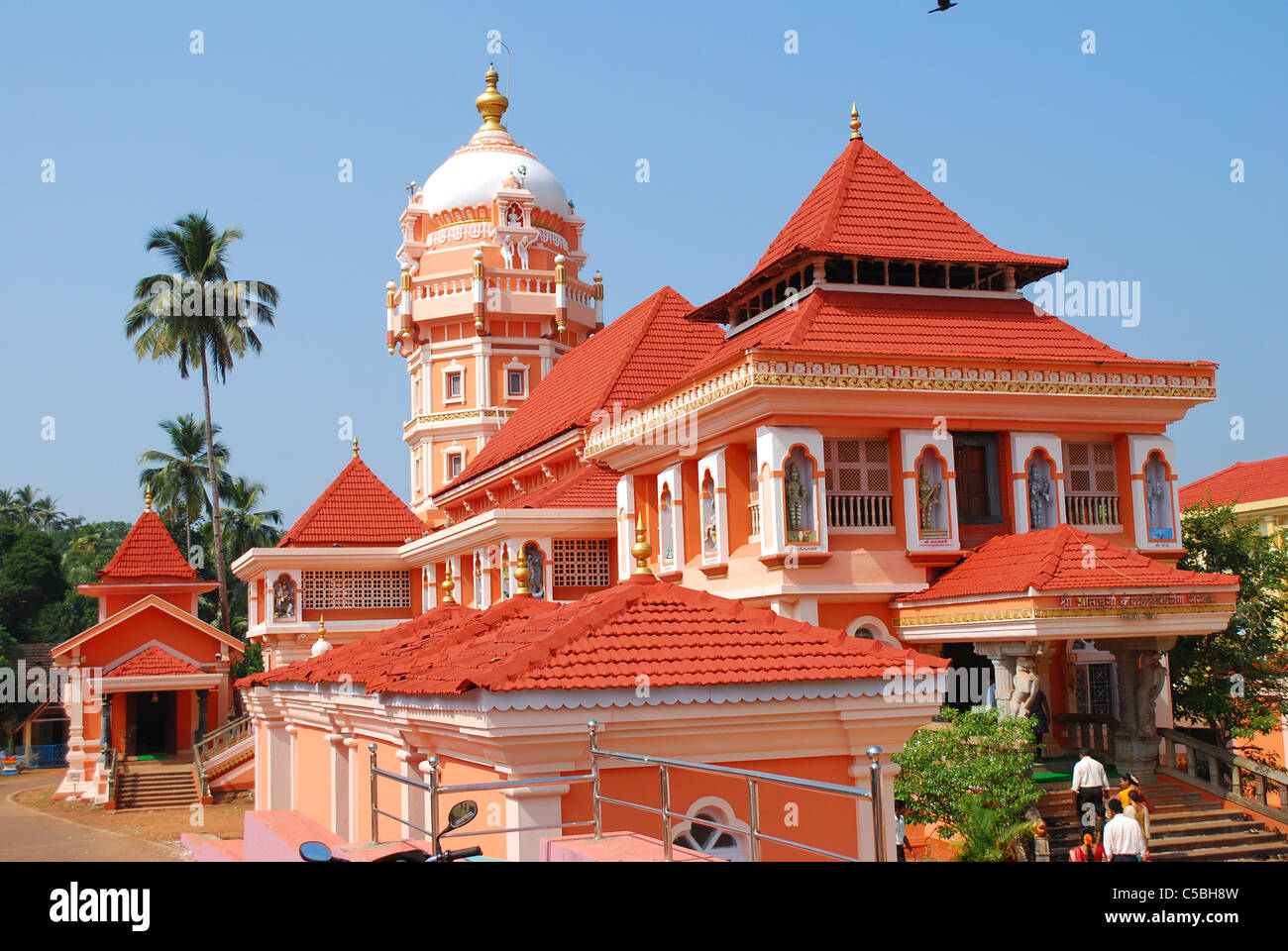 front view of shantadurga temple in goa Stock Photo - Alamy