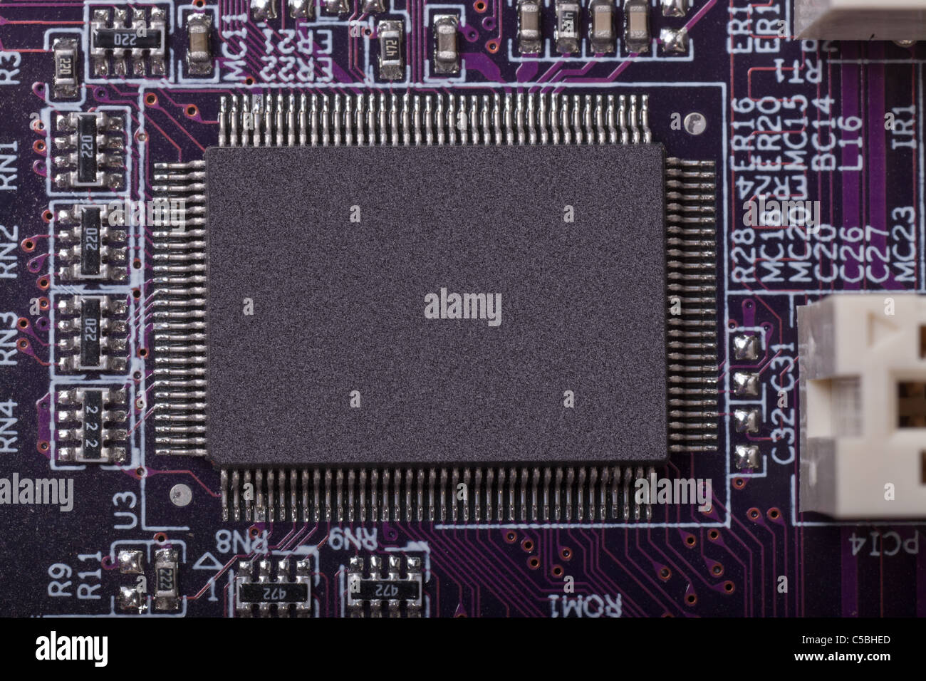 blank Chip and or CPU on Mainboard Stock Photo - Alamy
