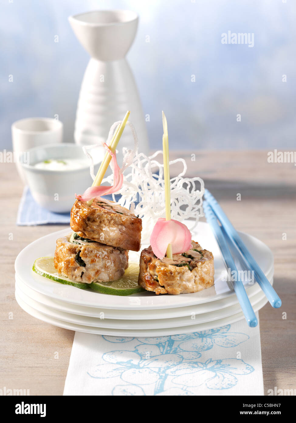 Marinaded cutlet rolls Stock Photo - Alamy