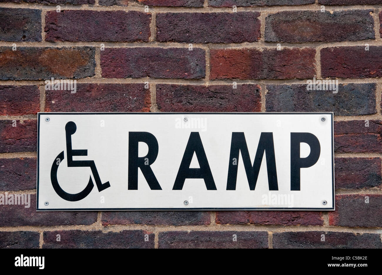 Wheelchair ramp sign Stock Photo - Alamy