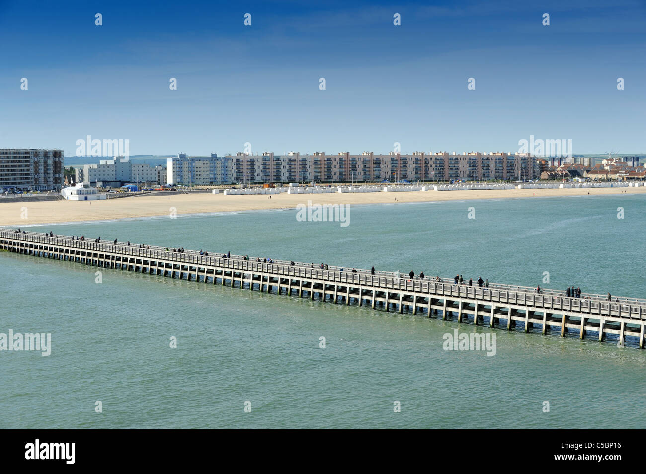 People fishing off Calais harbour pier France Europe Stock Photo - Alamy