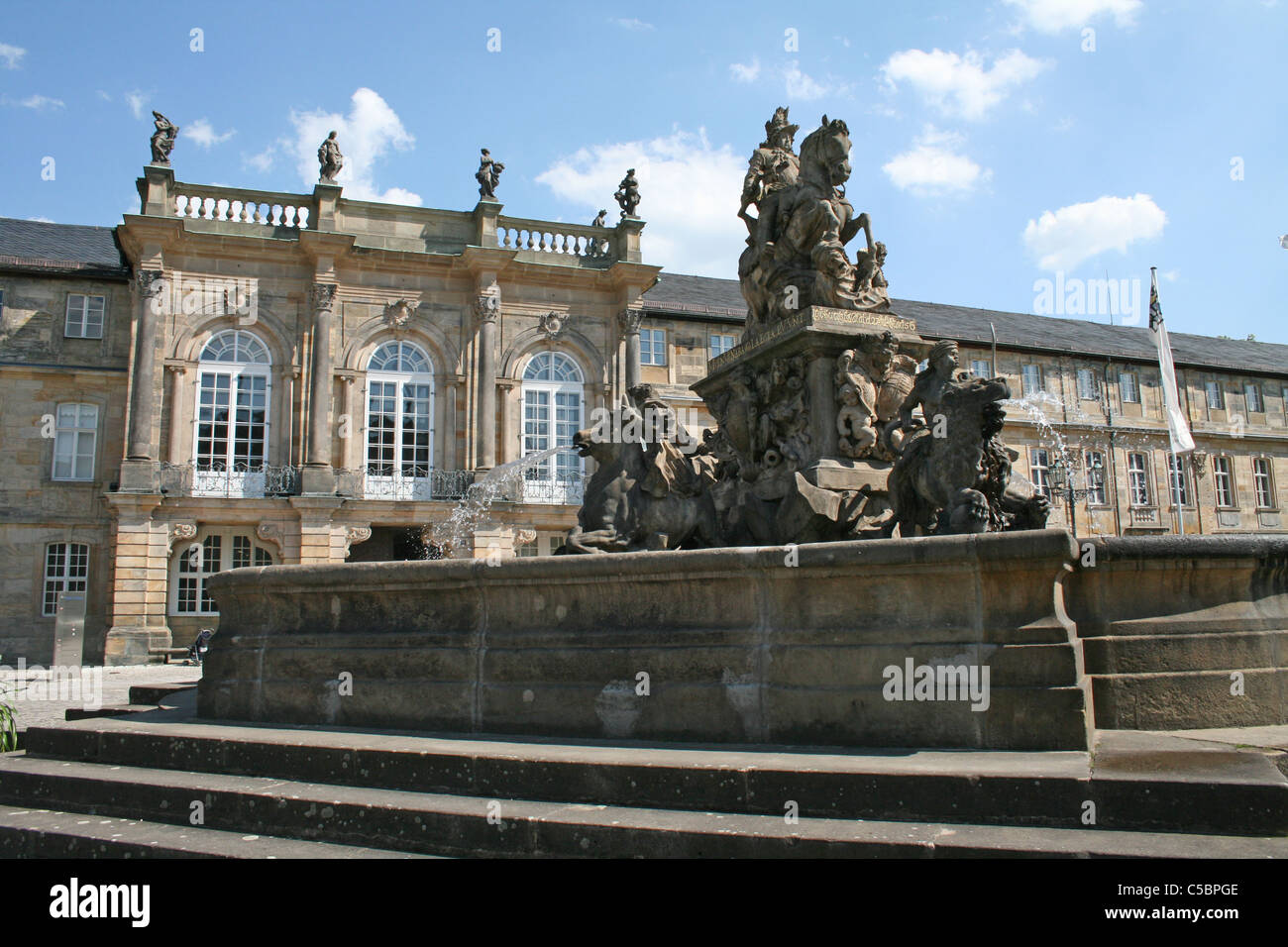 Regensburg, Germany,June 19, 2008:Fountain and arts Museum building ...