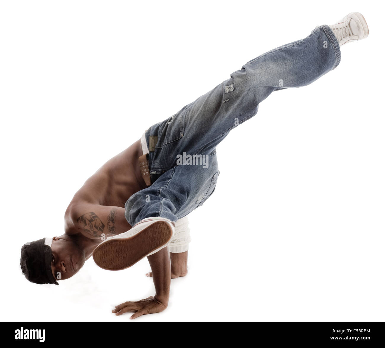 Brake dance move on isolated white background Stock Photo - Alamy