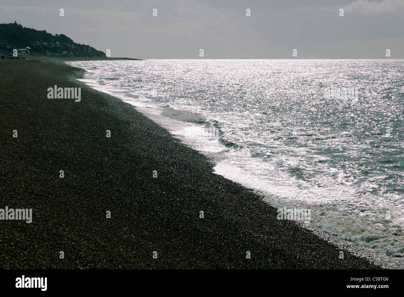 Pebbled beach at Sandgate Kent Stock Photo - Alamy