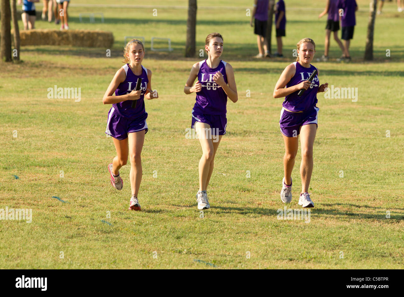 Pflugerville Texas USA, August 27, 2010: Female athletes in track ...