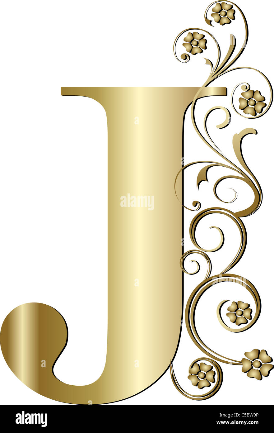 Decorated Capital Letter gold Stock Photo - Alamy