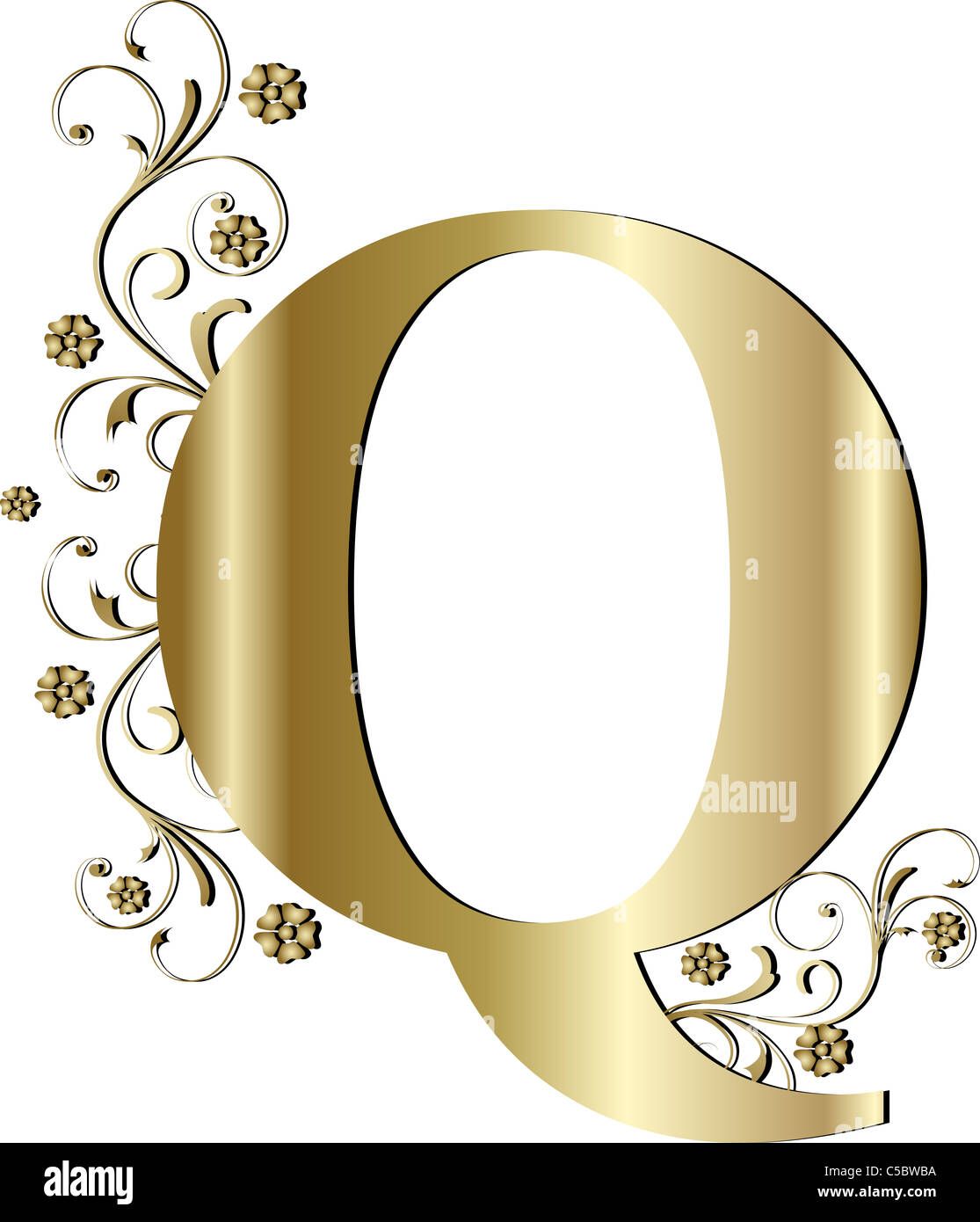 Decorated Capital Letter gold Stock Photo - Alamy
