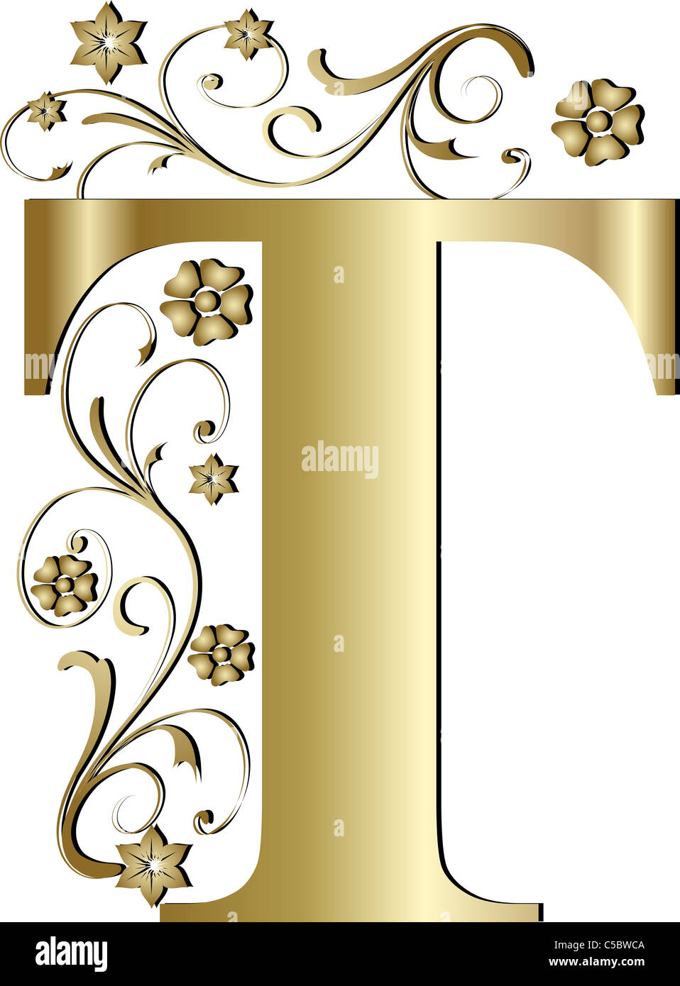 Decorated Capital Letter gold Stock Photo - Alamy