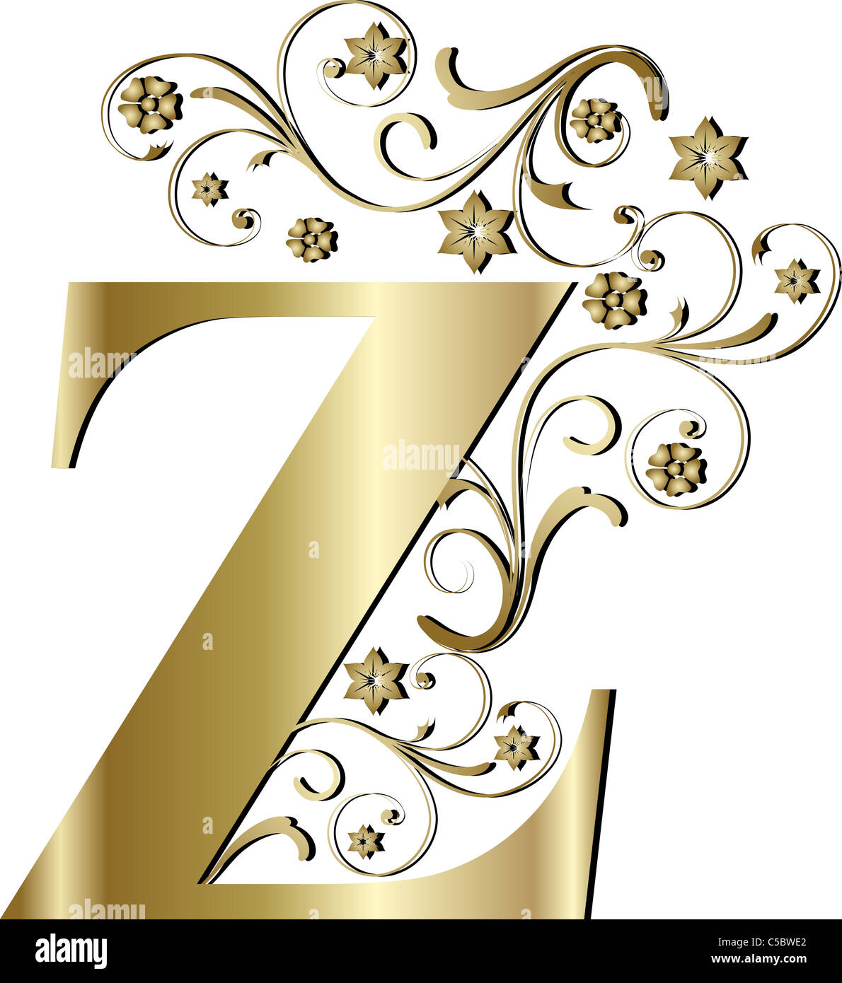 Decorated Capital Letter gold Stock Photo - Alamy