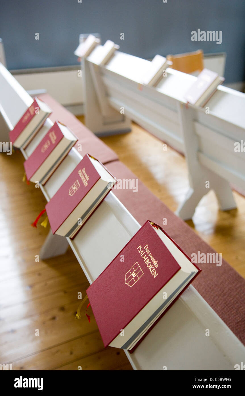 Close-up of hymn books in a row on a bench Stock Photo - Alamy