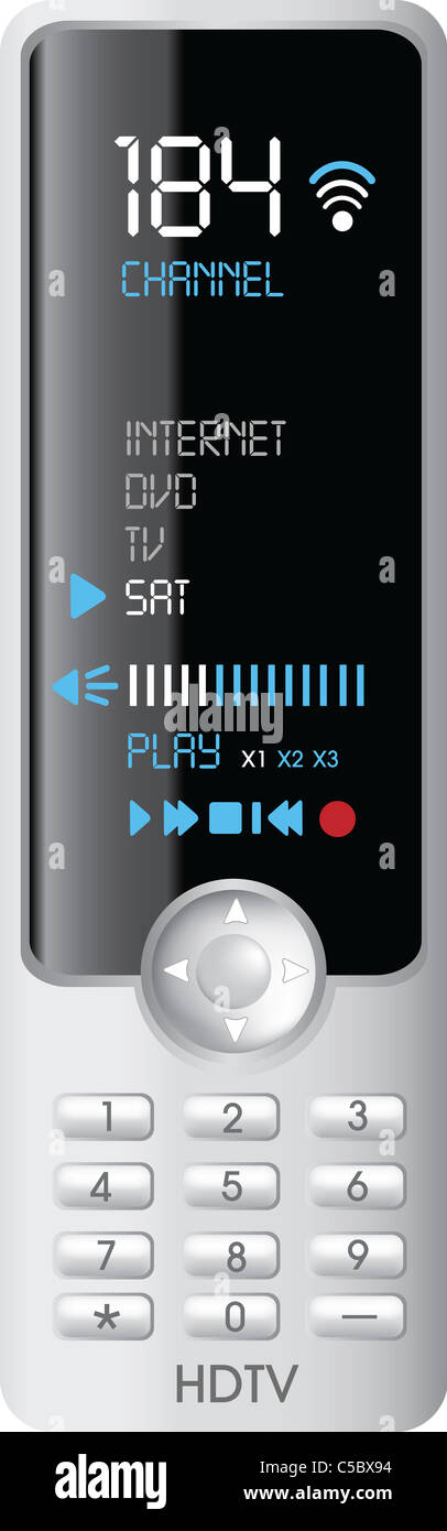 illustration of a modern high definition touchscreen remote controller ...