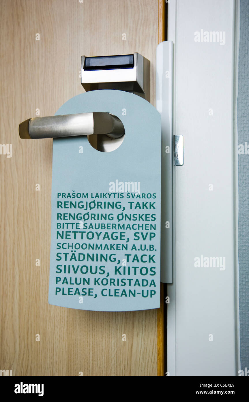 Cleaning hotel door sign hi-res stock photography and images - Alamy