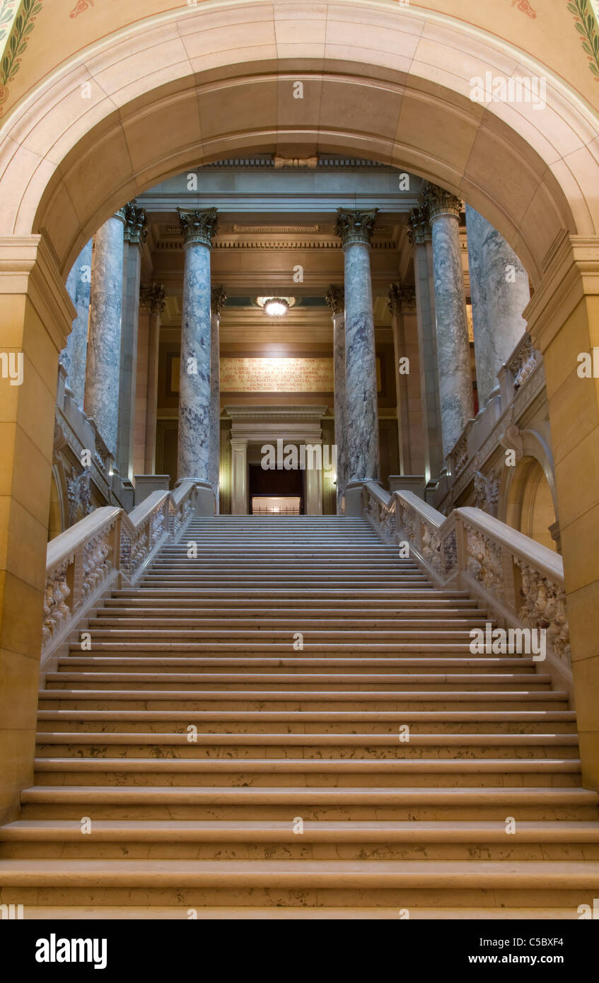 Interior of Minnesota State Capitol under arch of East Wing at base of ...