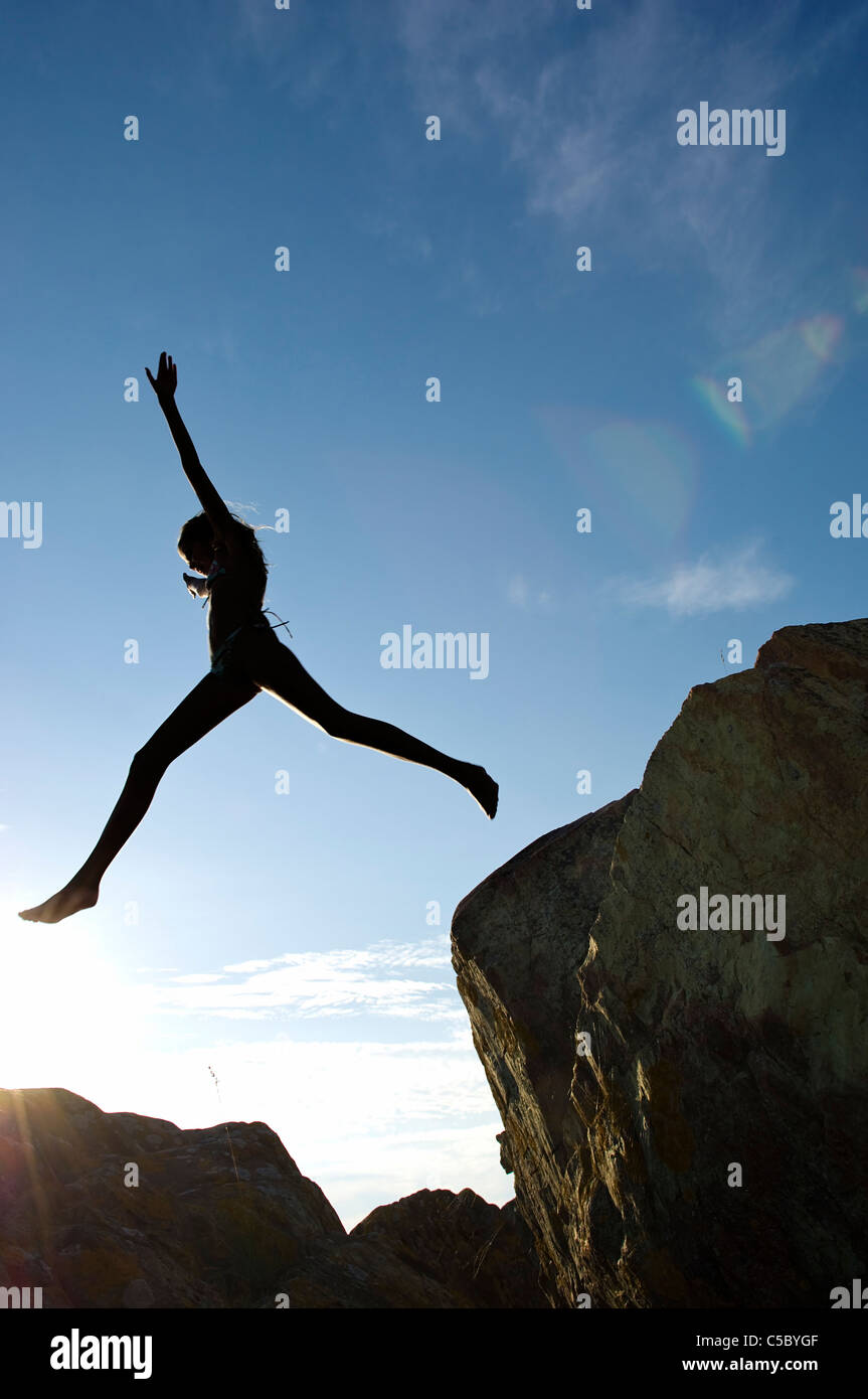 Jumping rocks overcome hi-res stock photography and images - Alamy