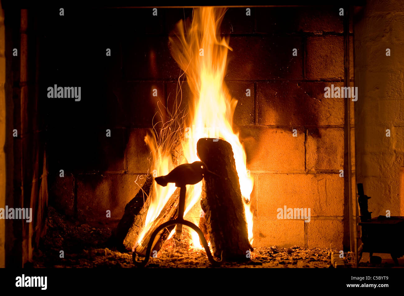 Fireplace with bricks hi-res stock photography and images - Alamy