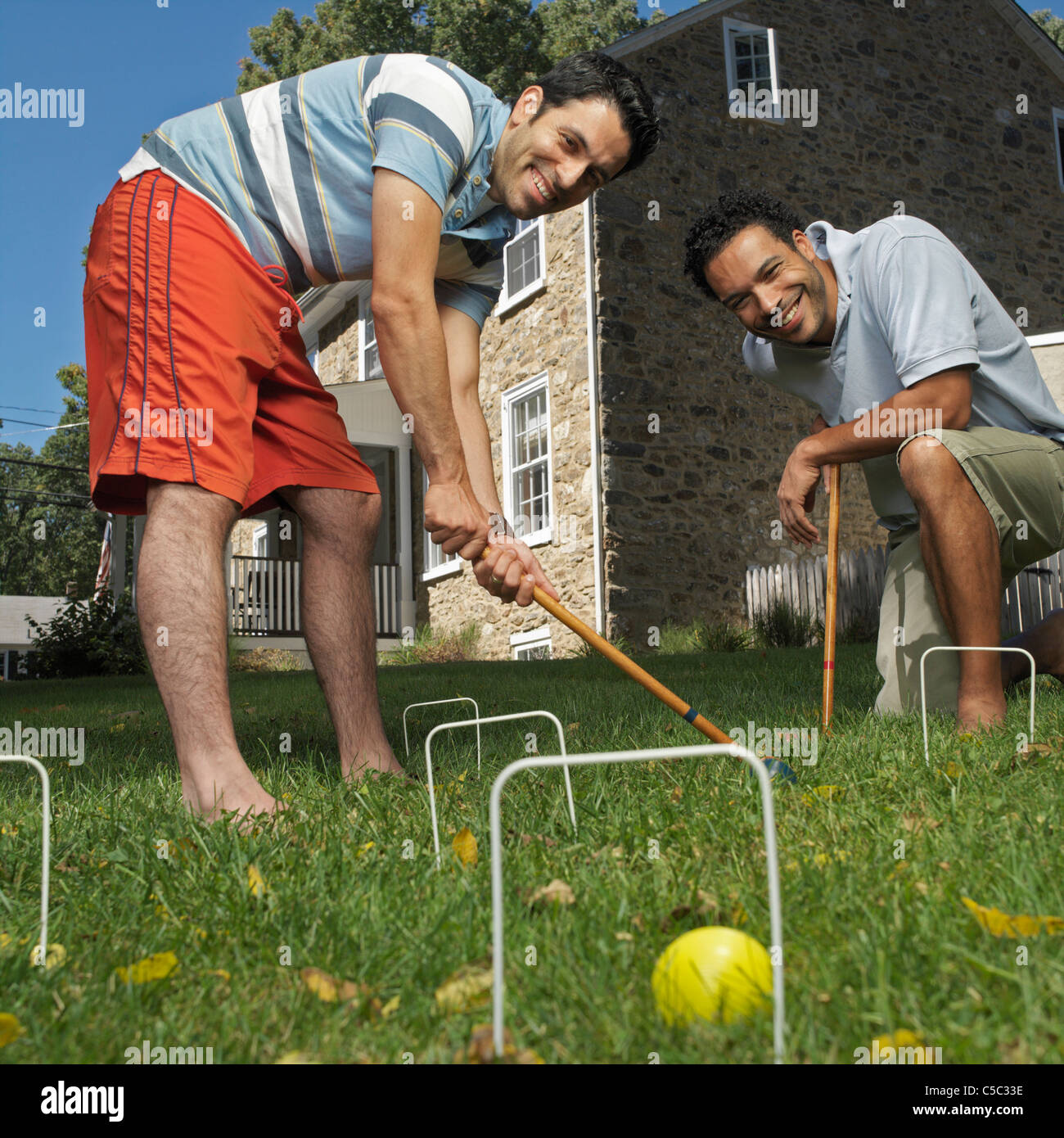 Two men playing croquet hi-res stock photography and images - Alamy