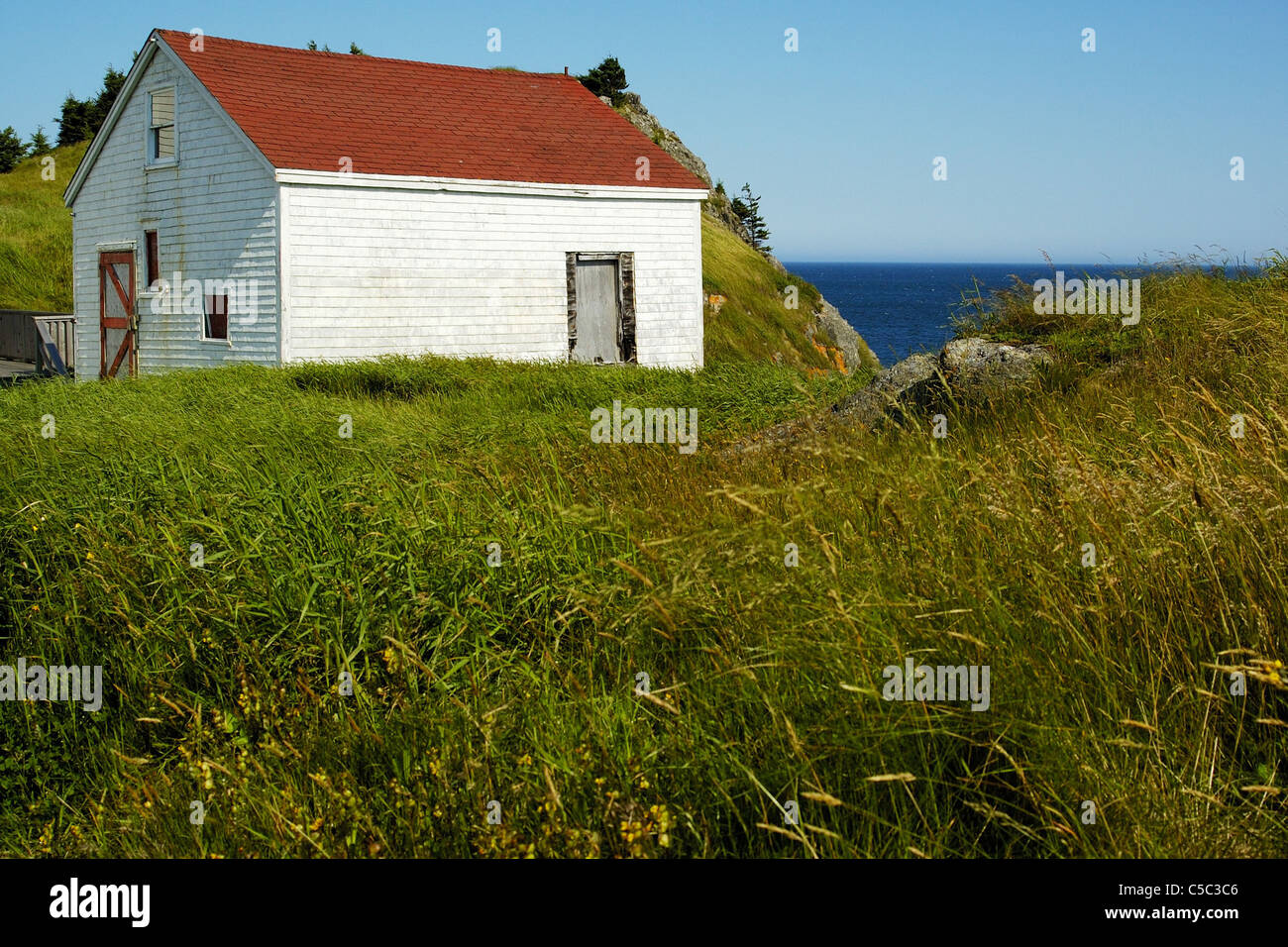 Swallowtail lighthouse barn next to swallowtail lighthouse on Grand ...
