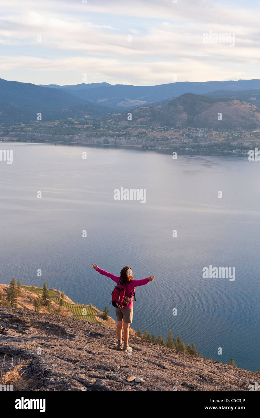 Woman standing cliff full length hi-res stock photography and images ...