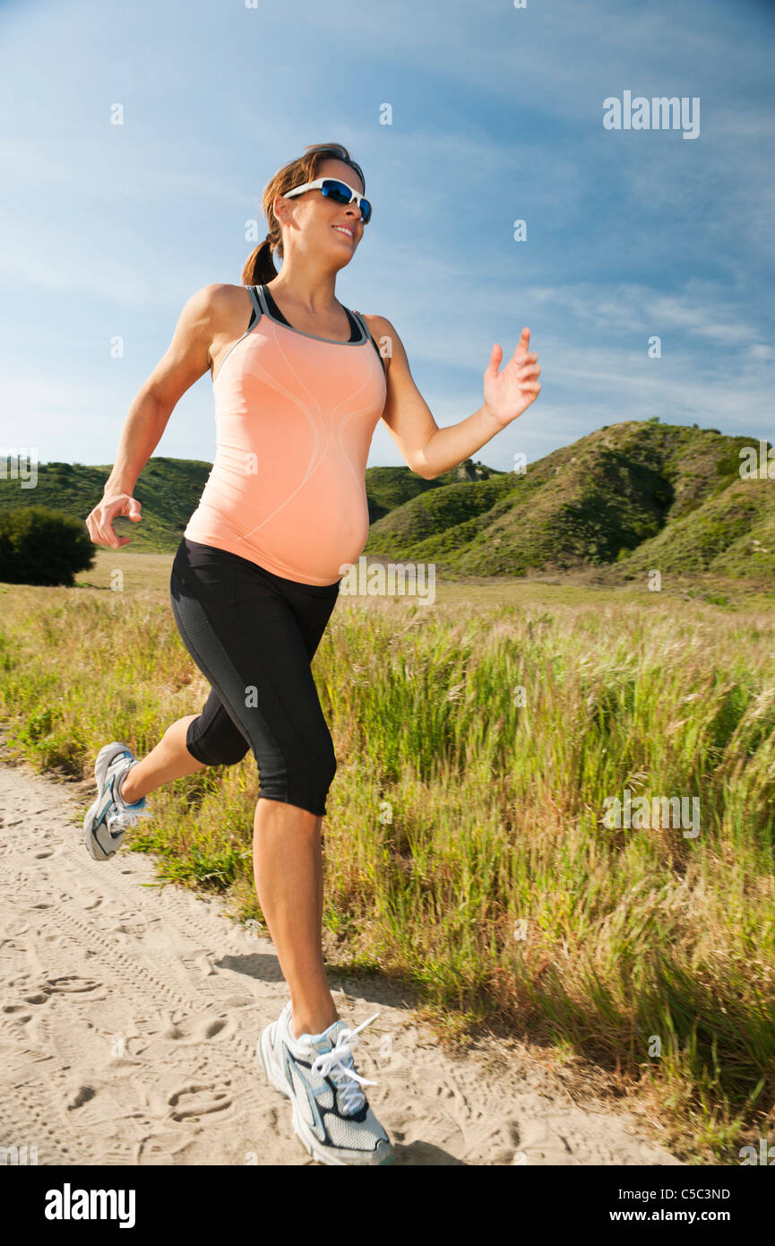 Pregnant Woman Running