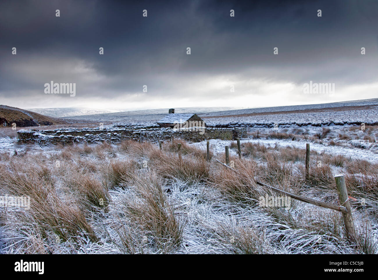 Cloudy Sky Over Snowy Field; Yorkshire Dales, England Stock Photo - Alamy