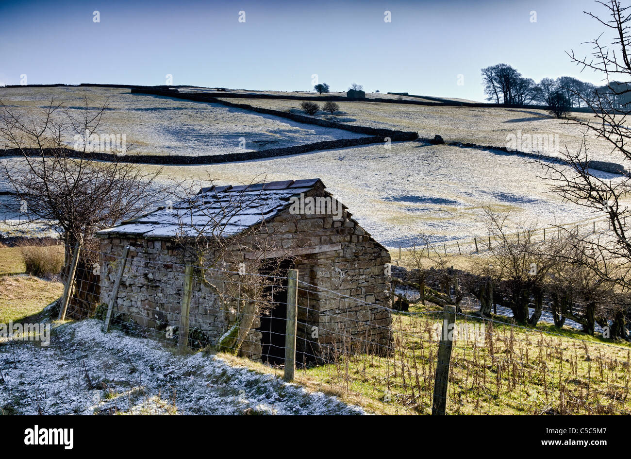 Shed In Snowy Landscape; Yorkshire Dales, England Stock Photo - Alamy