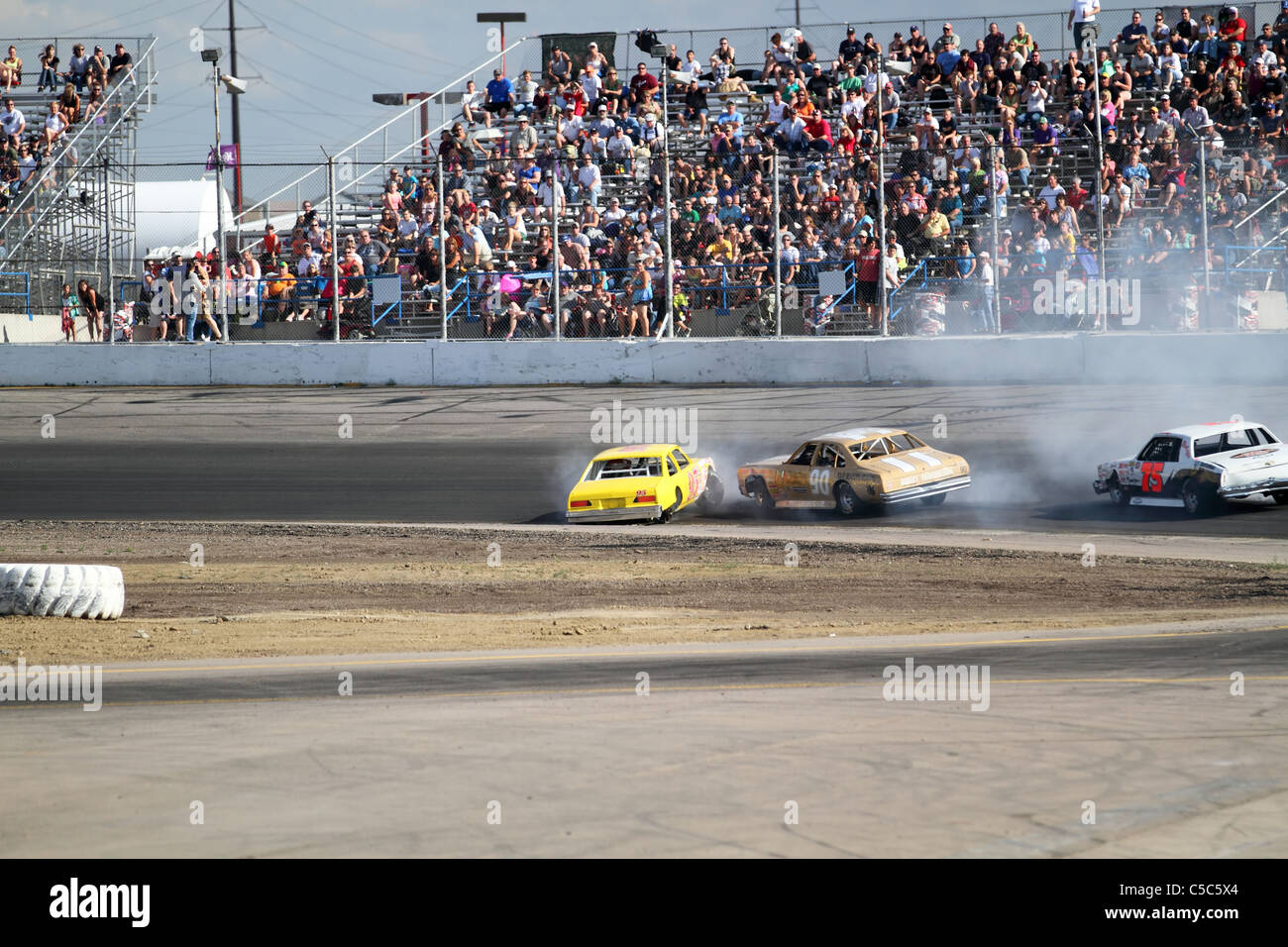 Denver, Colorado - Todd Finley spins out between turn one and turn two ...