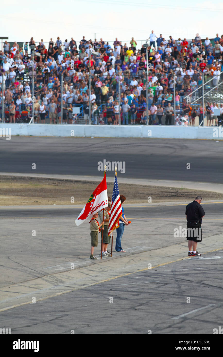 Denver, Colorado - Three Boy Scouts assist in the recital of the Pledge ...