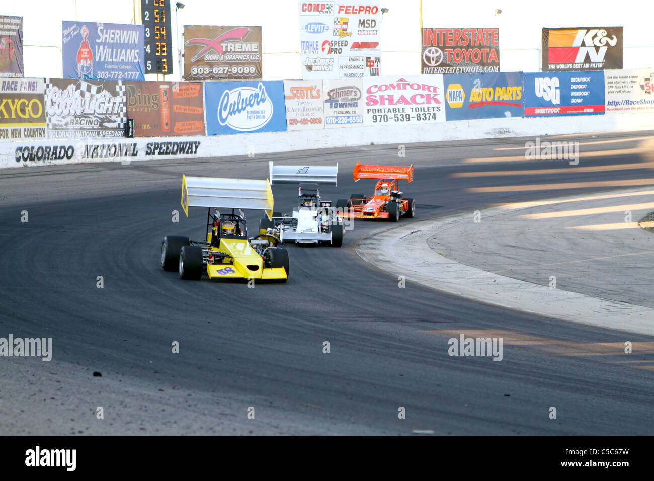 Denver, Colorado - Matt Griffen leads a pack of cars during an ERA ...