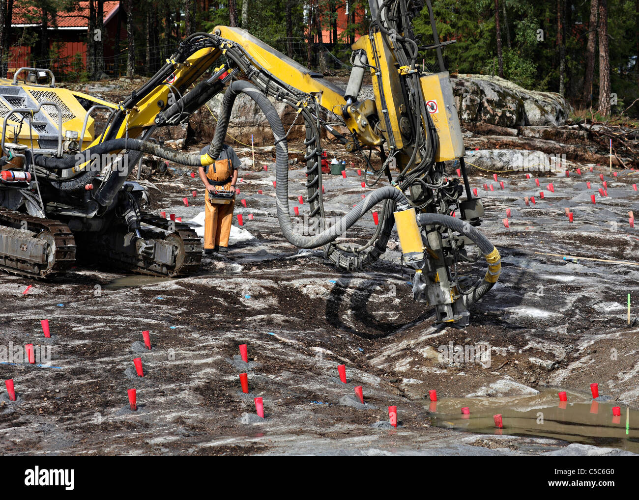 Rock drilling for dynamite blasting hi-res stock photography and images ...