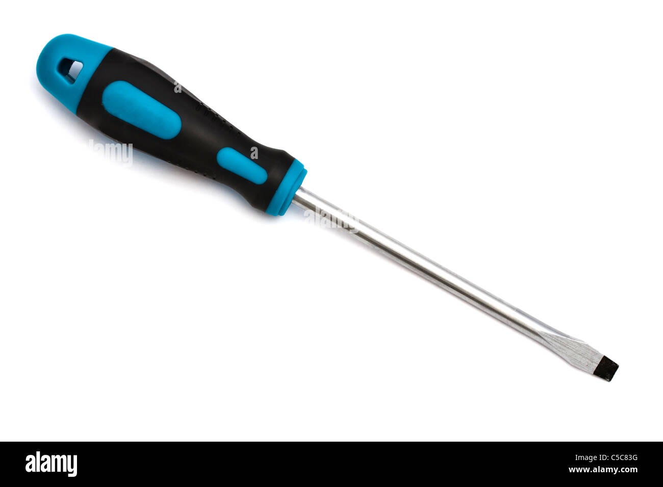 Blue screwdriver closeup on white background Stock Photo - Alamy