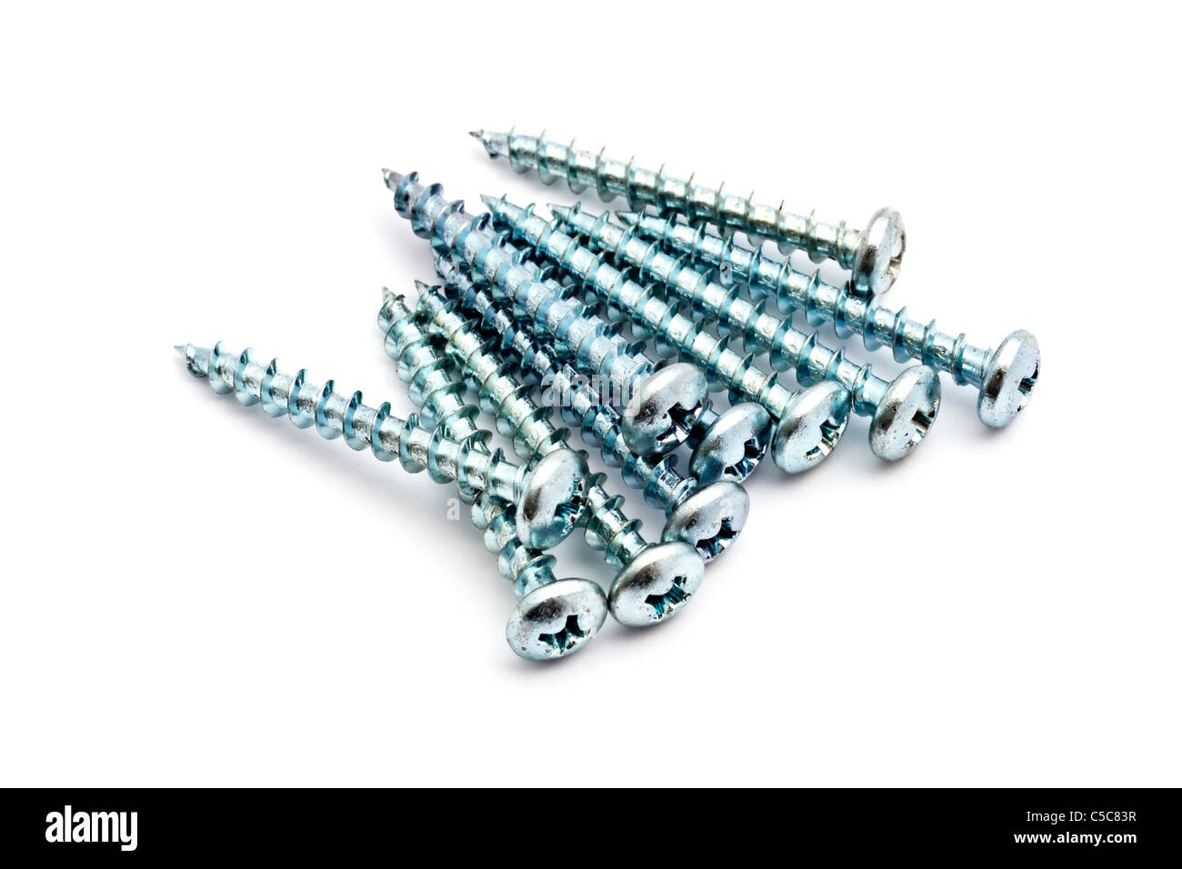 Closeup view metal screws Cut Out Stock Images & Pictures - Alamy